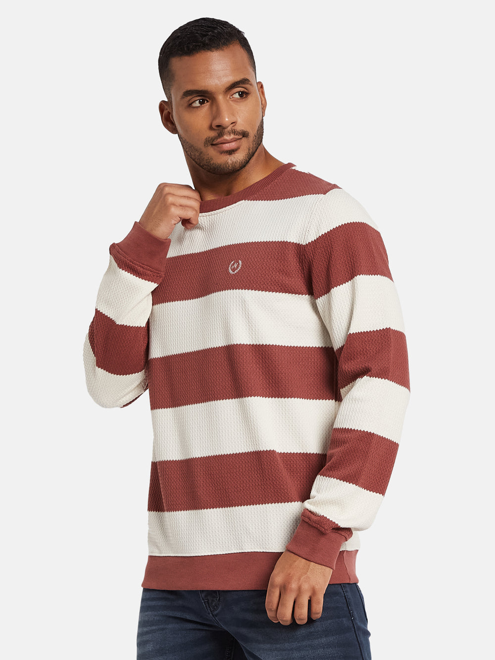METTLE Men Striped T-shirt