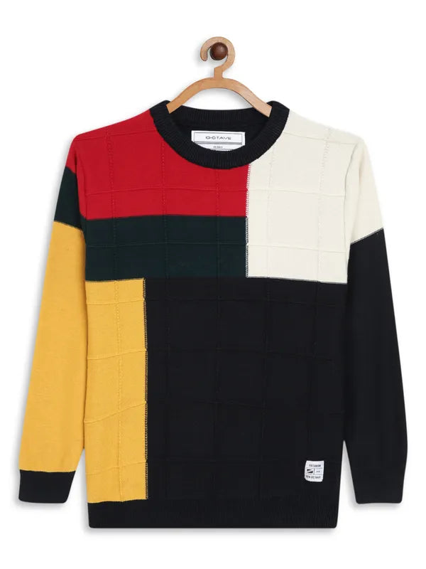 Octave Boys Yellow Red Colourblocked Pullover